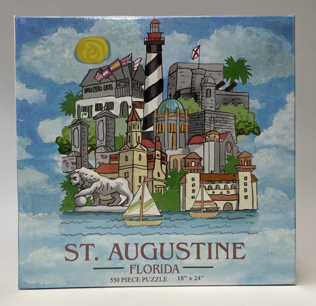 St. Augustine Watercolor Skyline Puzzle - Historic Print & Map Co.